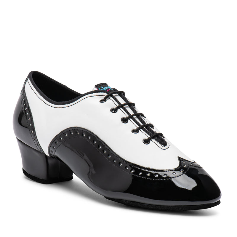 Brogue Full-Sole - White NotCalf/Black Patent – International Dance Shoes